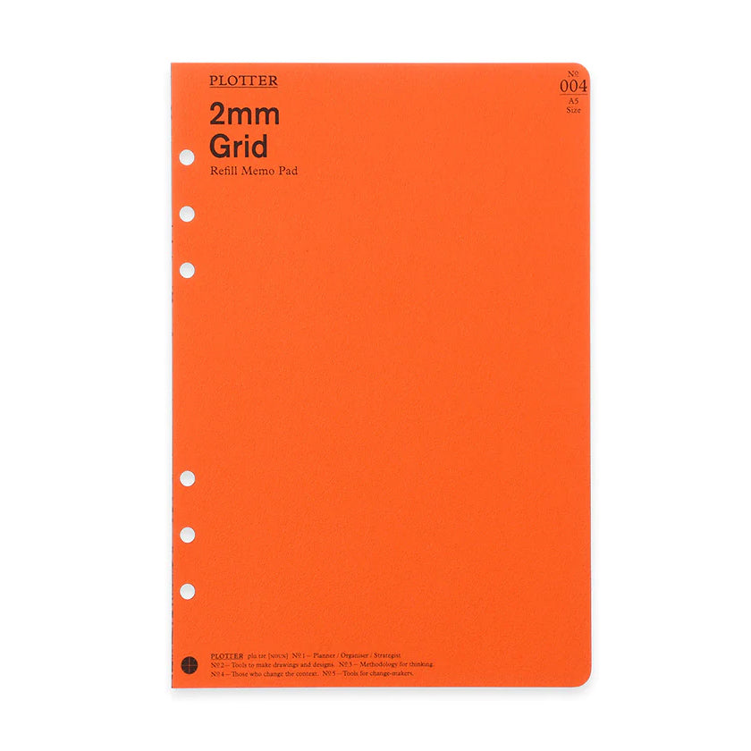 PLOTTER 2mm Grid Memo Pad (80 Sheets) - A5 Size – Flax Pen to Paper