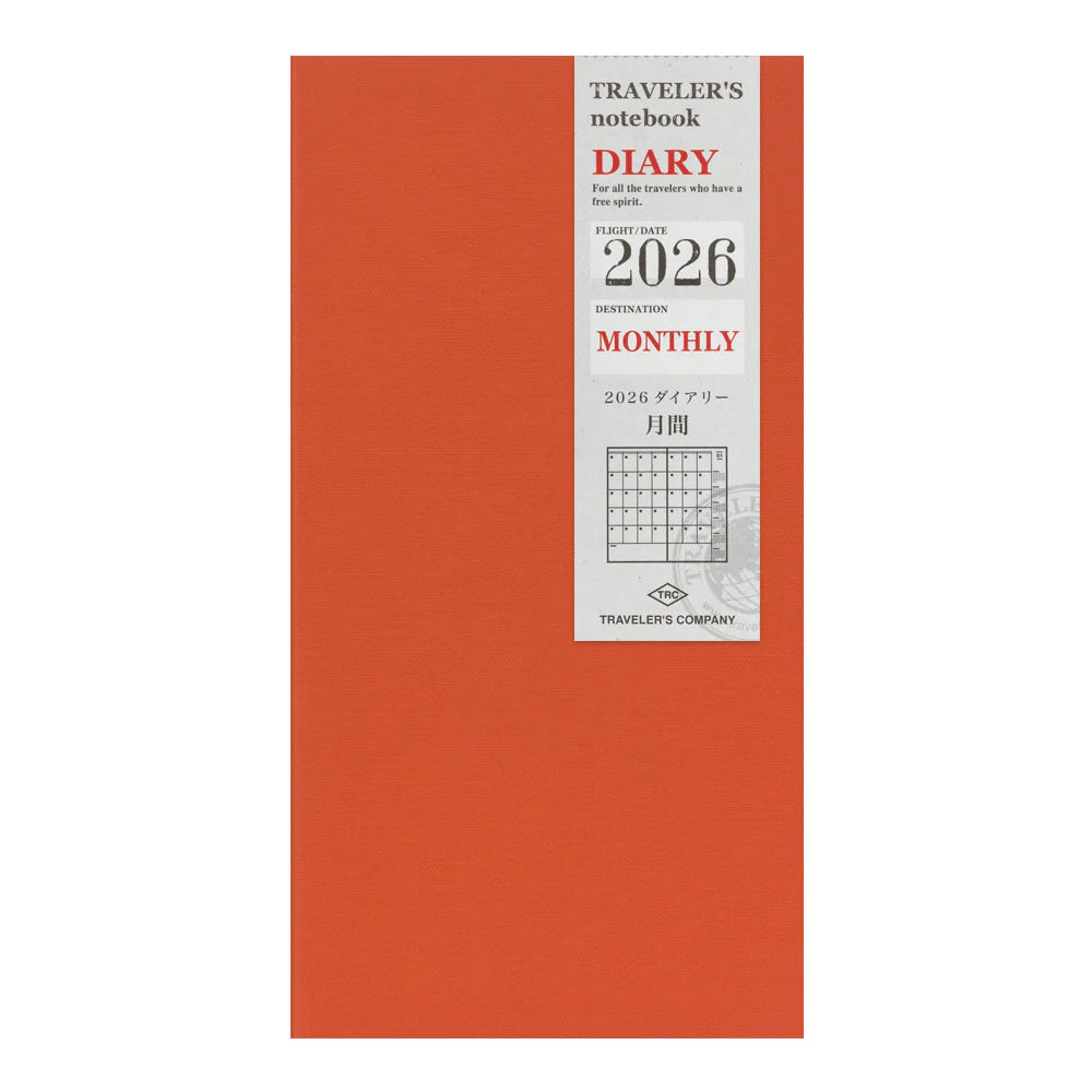 TRAVELER'S Notebook Regular Size Refill - 2026 Monthly – Flax Pen to Paper
