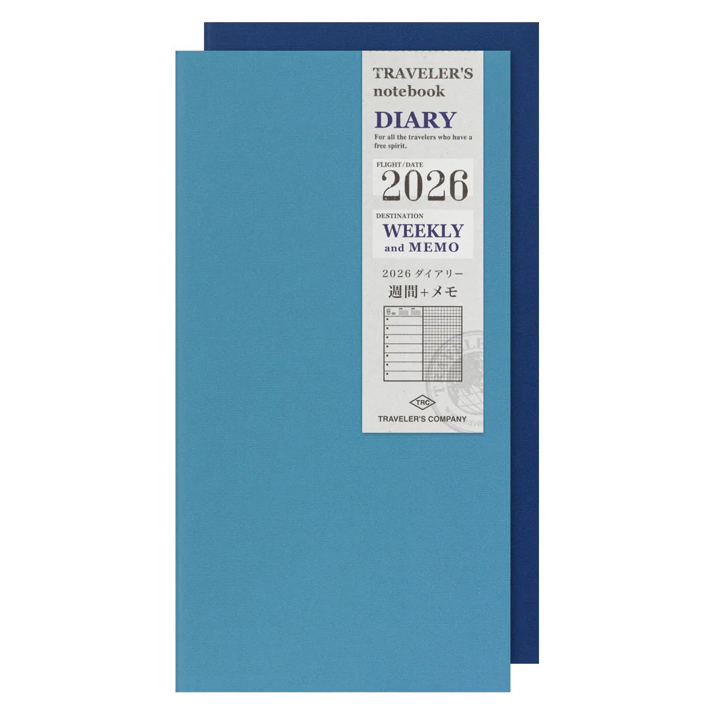TRAVELER'S Notebook Regular Size Refill - 2026 Weekly + Memo – Flax Pen ...
