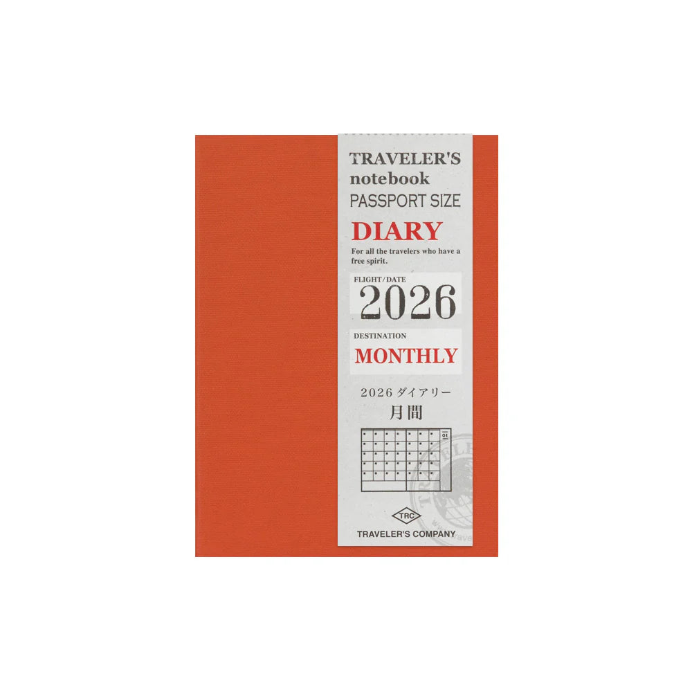 TRAVELER'S Notebook Passport Size Refill - 2026 Monthly – Flax Pen to Paper