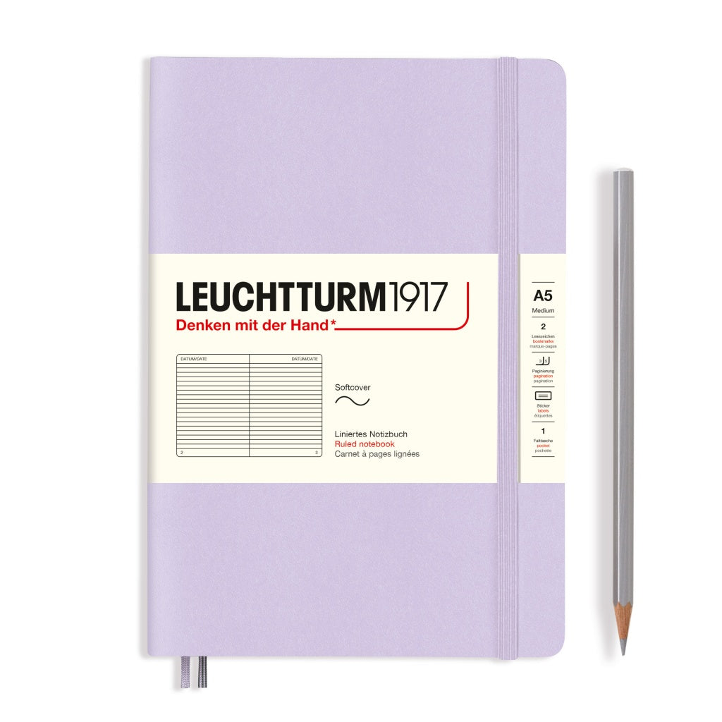 LEUCHTTURM1917 Notebook Softcover Medium (A5), 123 pages, Ruled - Lila ...