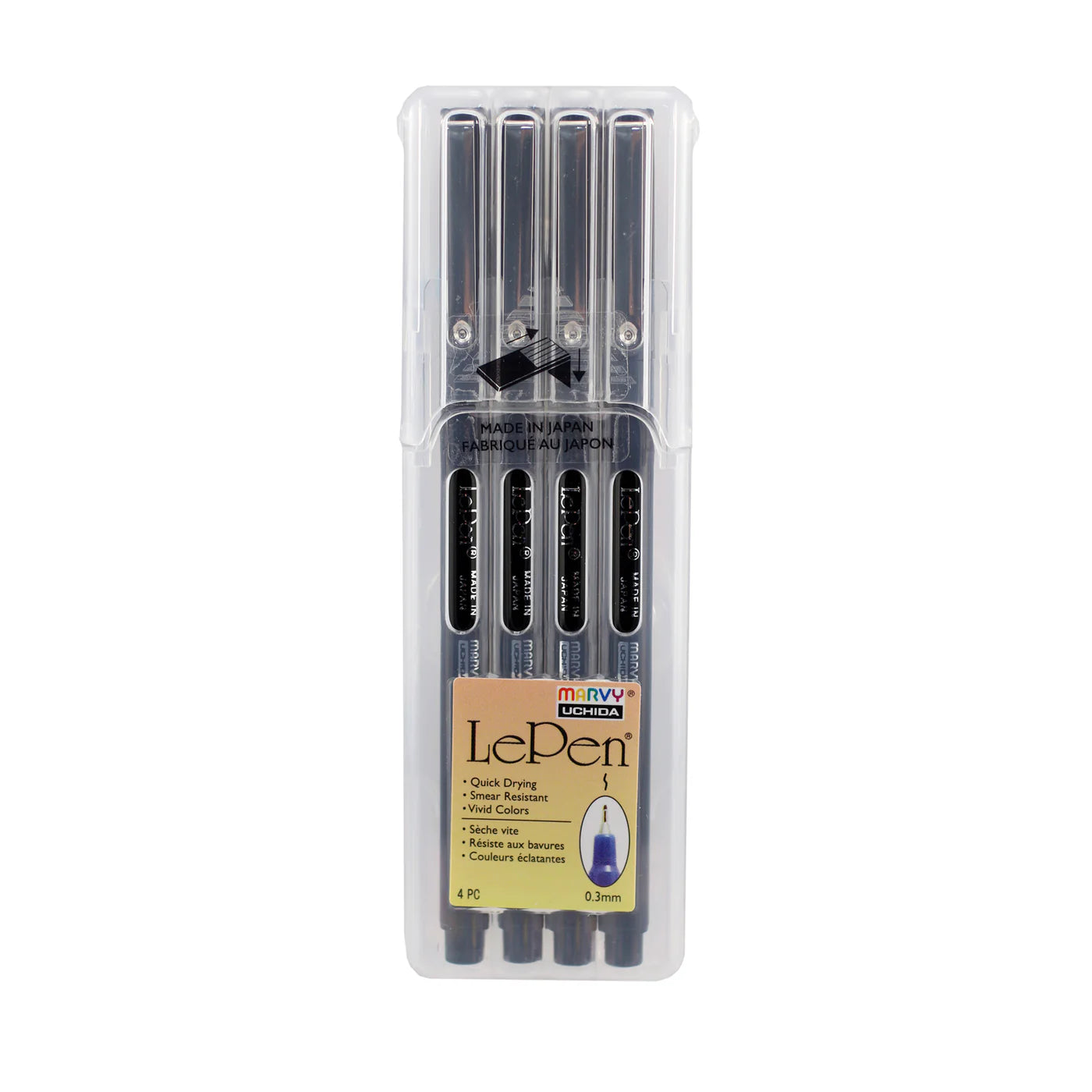 Le Pen Fine Felt Tip Marker Set - Black Set (4 Piece) – Flax Pen to Paper