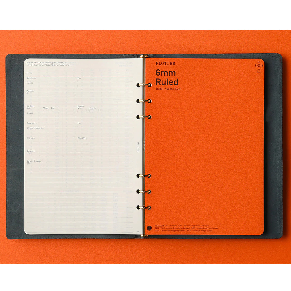 PLOTTER Pueblo 6-Ring Leather Binder - A5 Size – Flax Pen to Paper