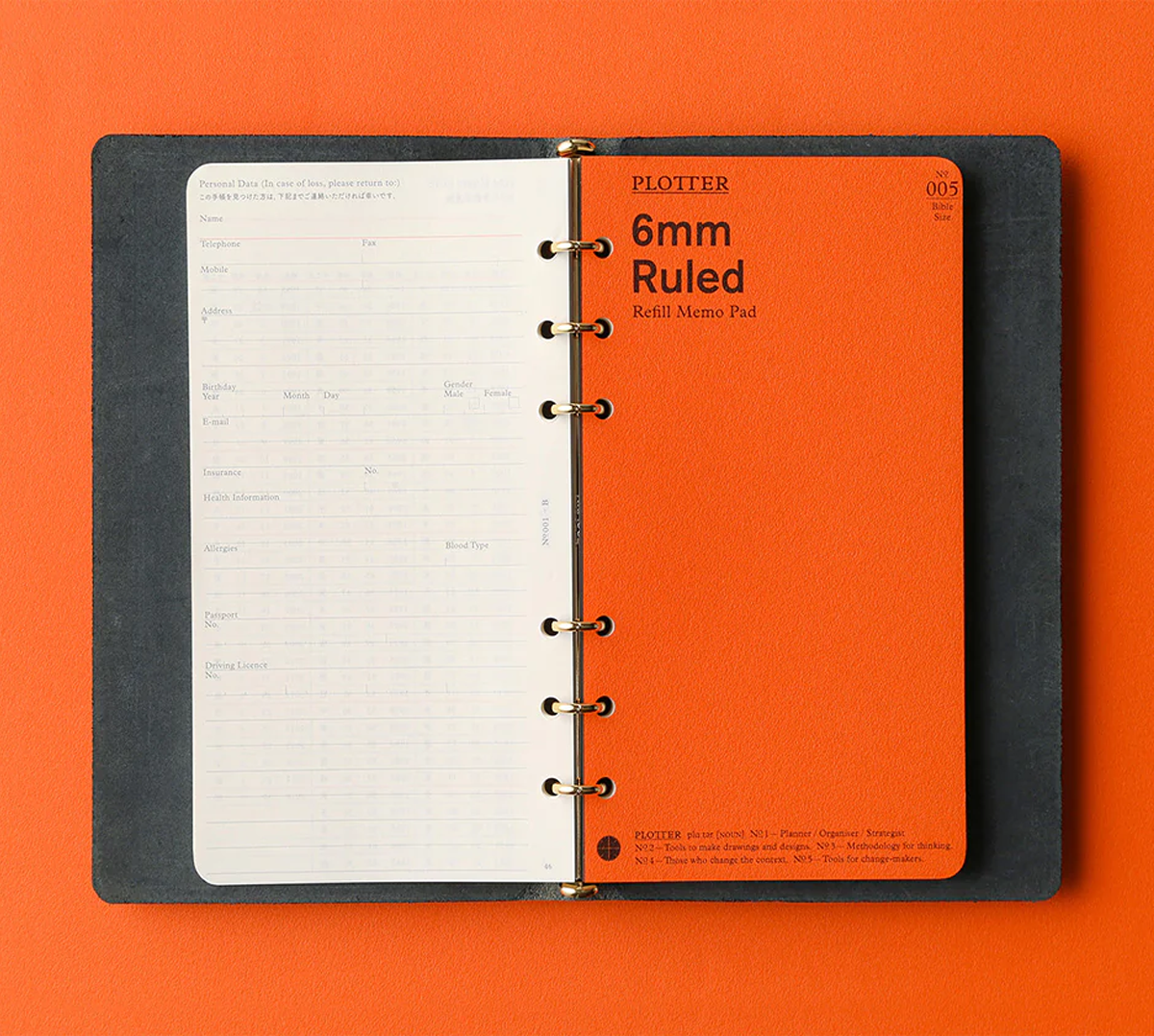 PLOTTER Pueblo 6-Ring Leather Binder - Bible Size – Flax Pen to Paper