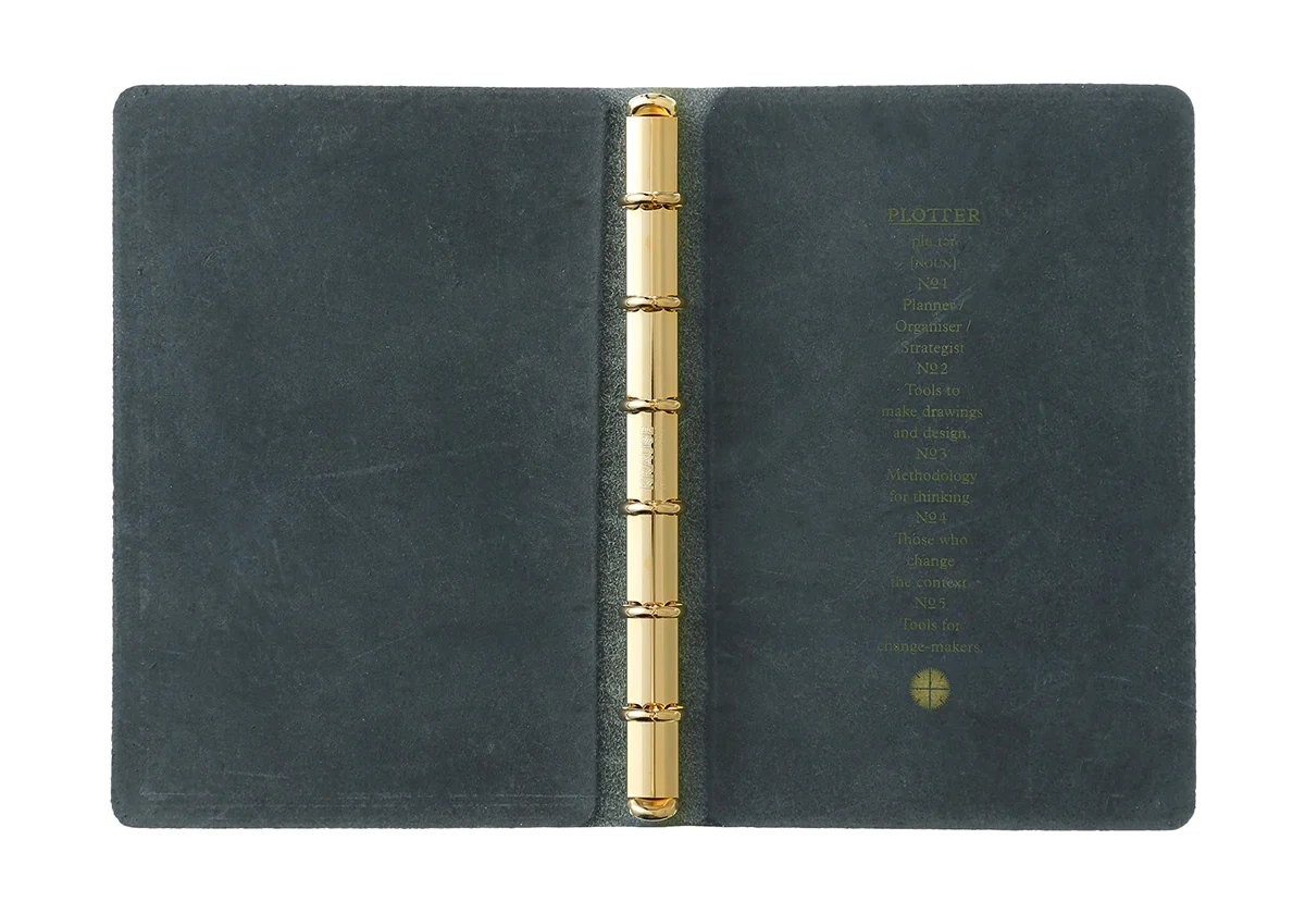 PLOTTER Pueblo 6-Ring Leather Binder - Mini Size *SILVER RINGS – Flax ...