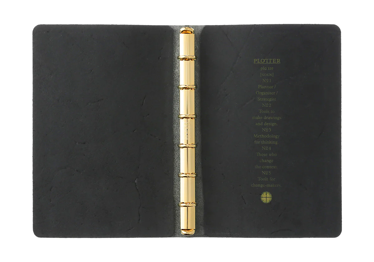 PLOTTER Pueblo 6-Ring Leather Binder - Mini Size *SILVER RINGS – Flax ...
