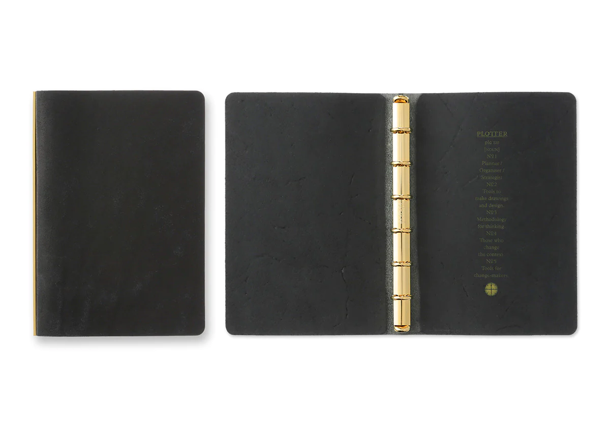 PLOTTER Pueblo 6-Ring Leather Binder - Mini Size *SILVER RINGS – Flax ...