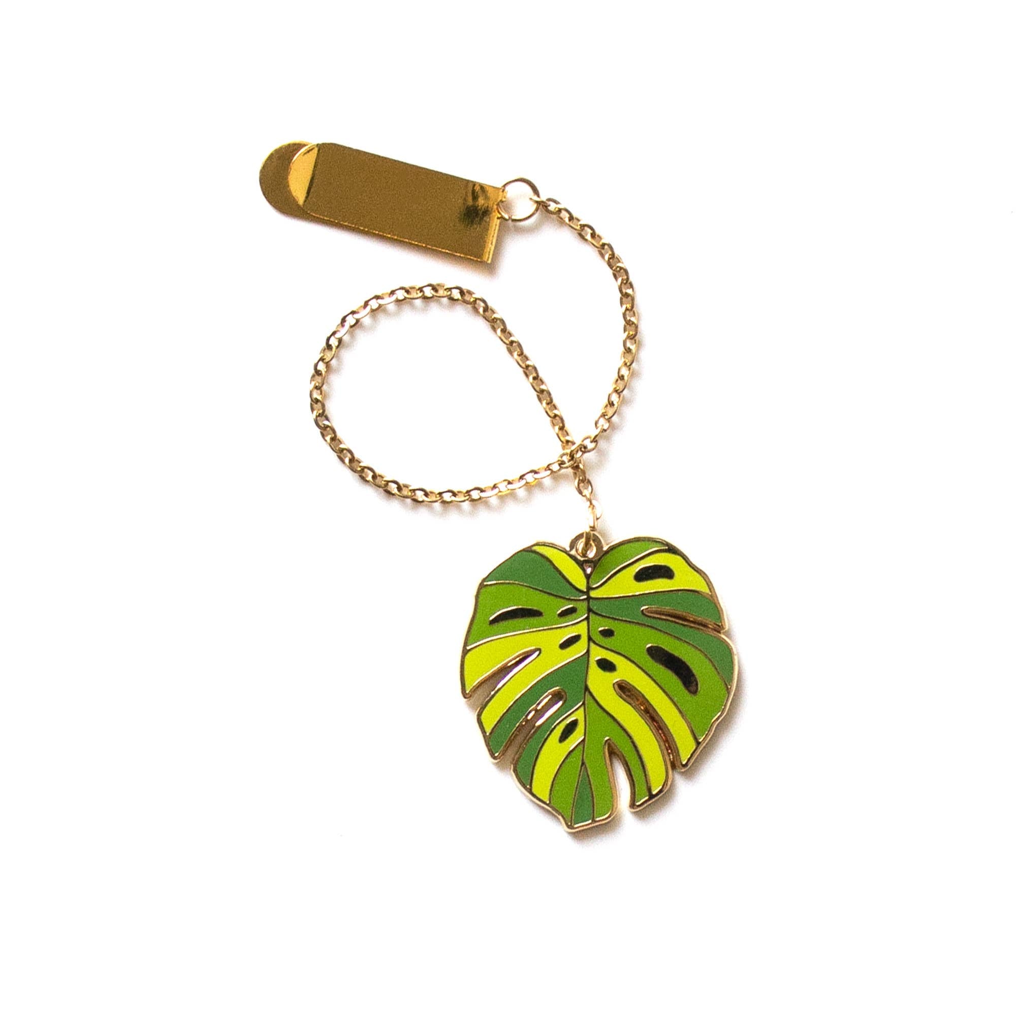 Monstera Enamel Bookmark – Flax Pen to Paper