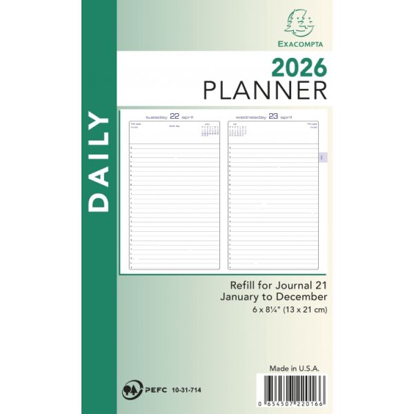 Exacompta 2026 Journal 21 Refill – Flax Pen to Paper