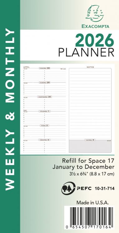 Exacompta 2026 Space 17 Refill – Flax Pen to Paper