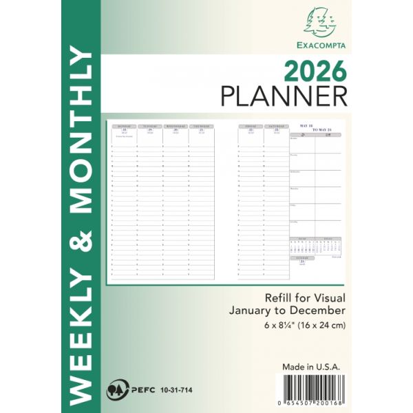 Exacompta 2026 Visual Refill – Flax Pen to Paper