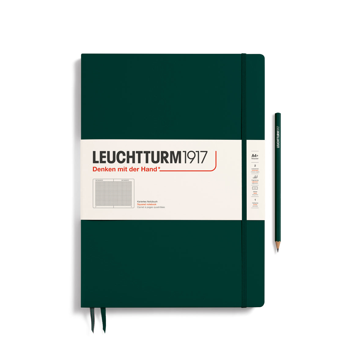 LEUCHTTURM1917 Notebook Hardcover Master Slim (A4+), Square, 123 pages ...