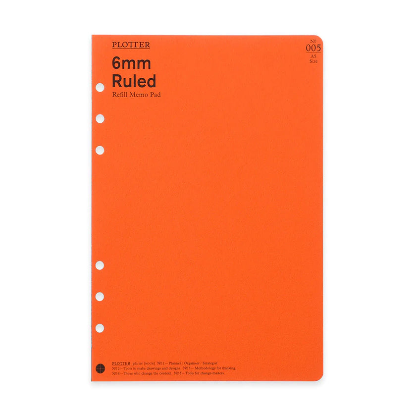 PLOTTER 6mm Ruled Memo Pad (80 Sheets) - A5 Size – Flax Pen to Paper