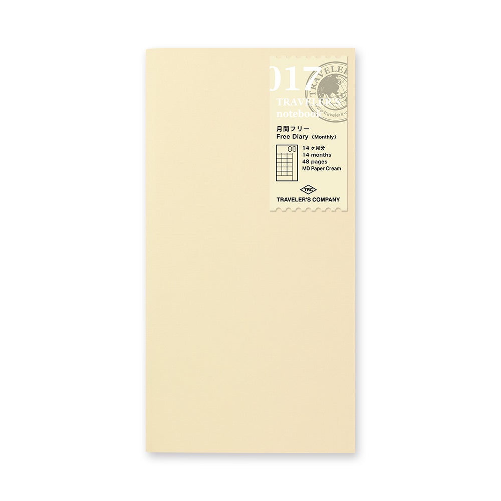 TRAVELER'S Notebook Standard Size Refill - 017 Monthly Planner Diary ...