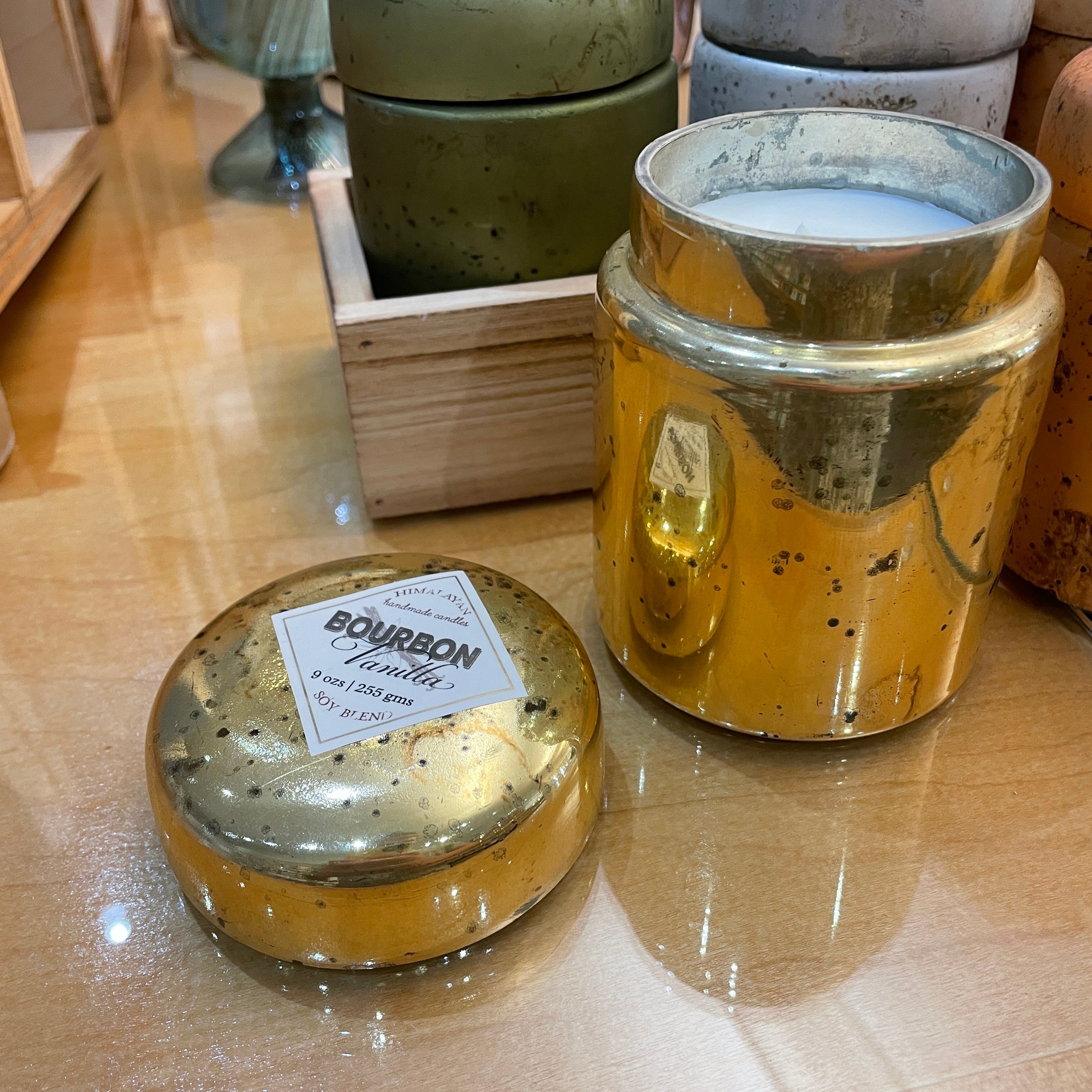 Mountain Fire Glass Candle -Bourbon Vanilla – Flax Pen to Paper
