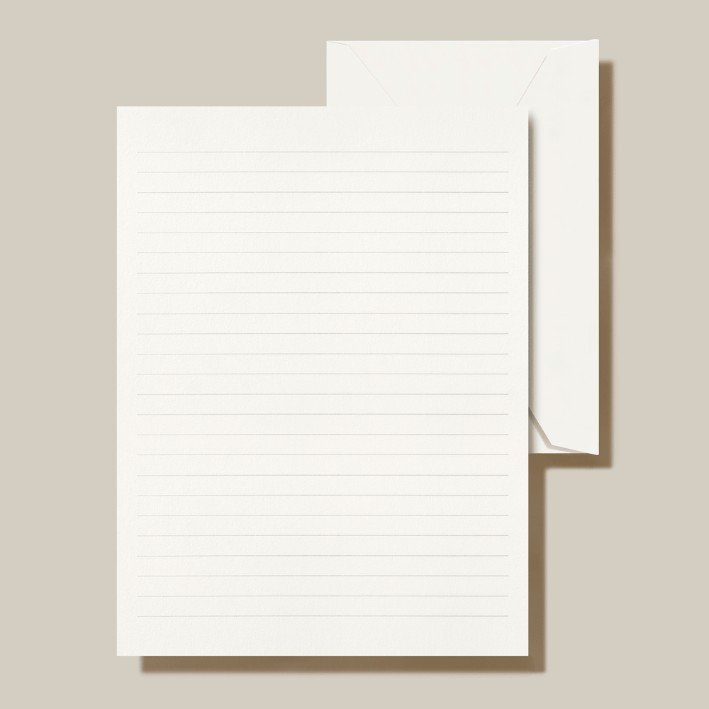 Crane Ruled Pearl White Half Sheet – Flax Pen to Paper